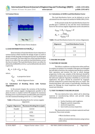 IRJET-Analysis of Load Factors and Modes of Failure on Spur Gear | PDF