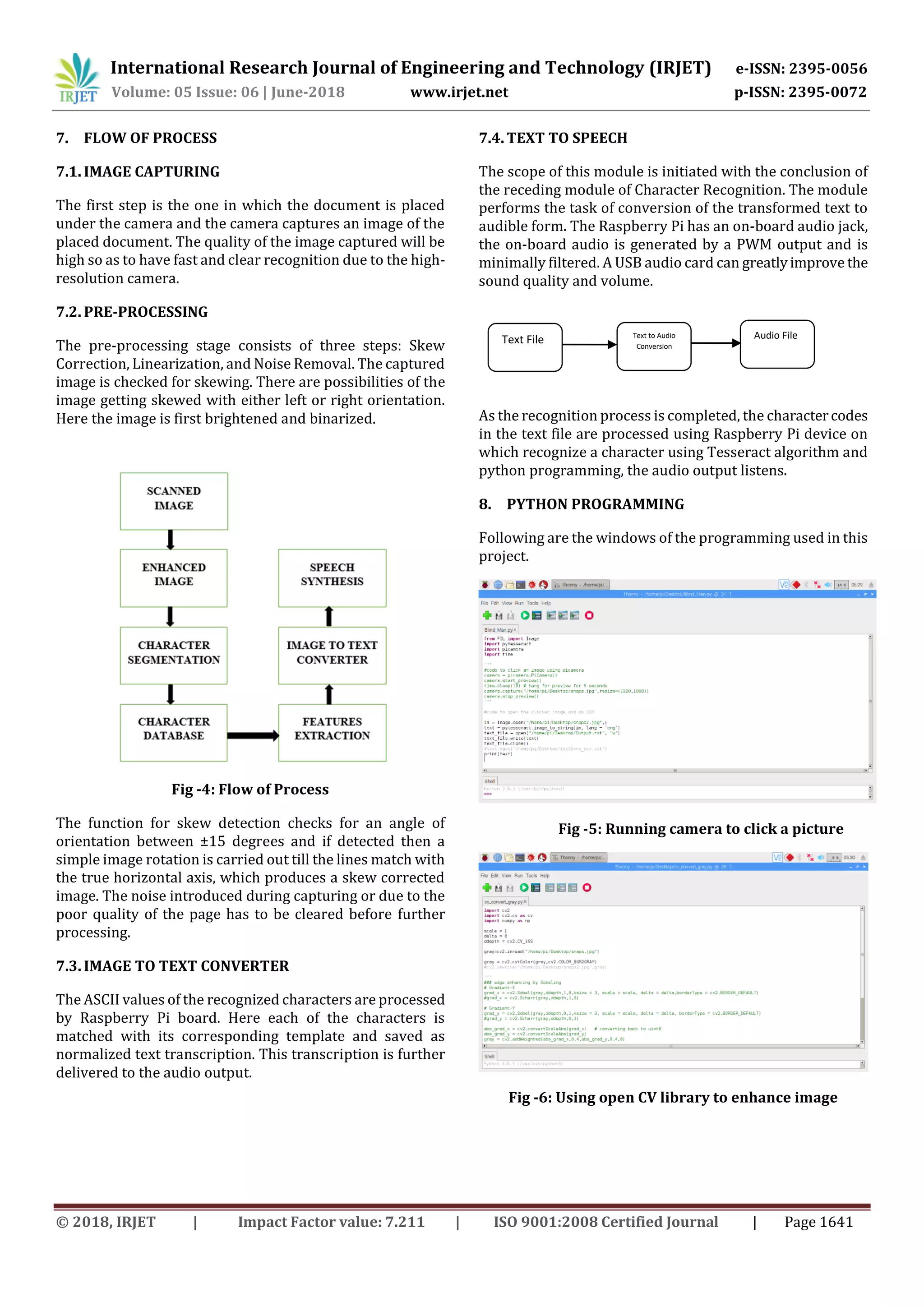 IRJET-Raspberry Pi Based Reader for Blind People | PDF
