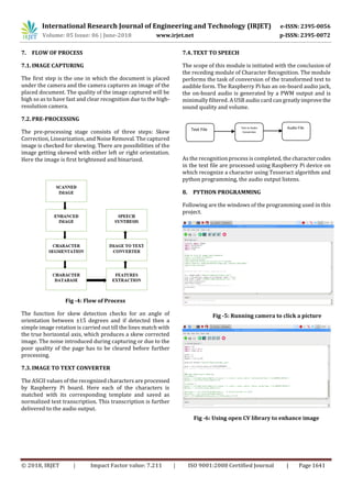 IRJET-Raspberry Pi Based Reader for Blind People | PDF