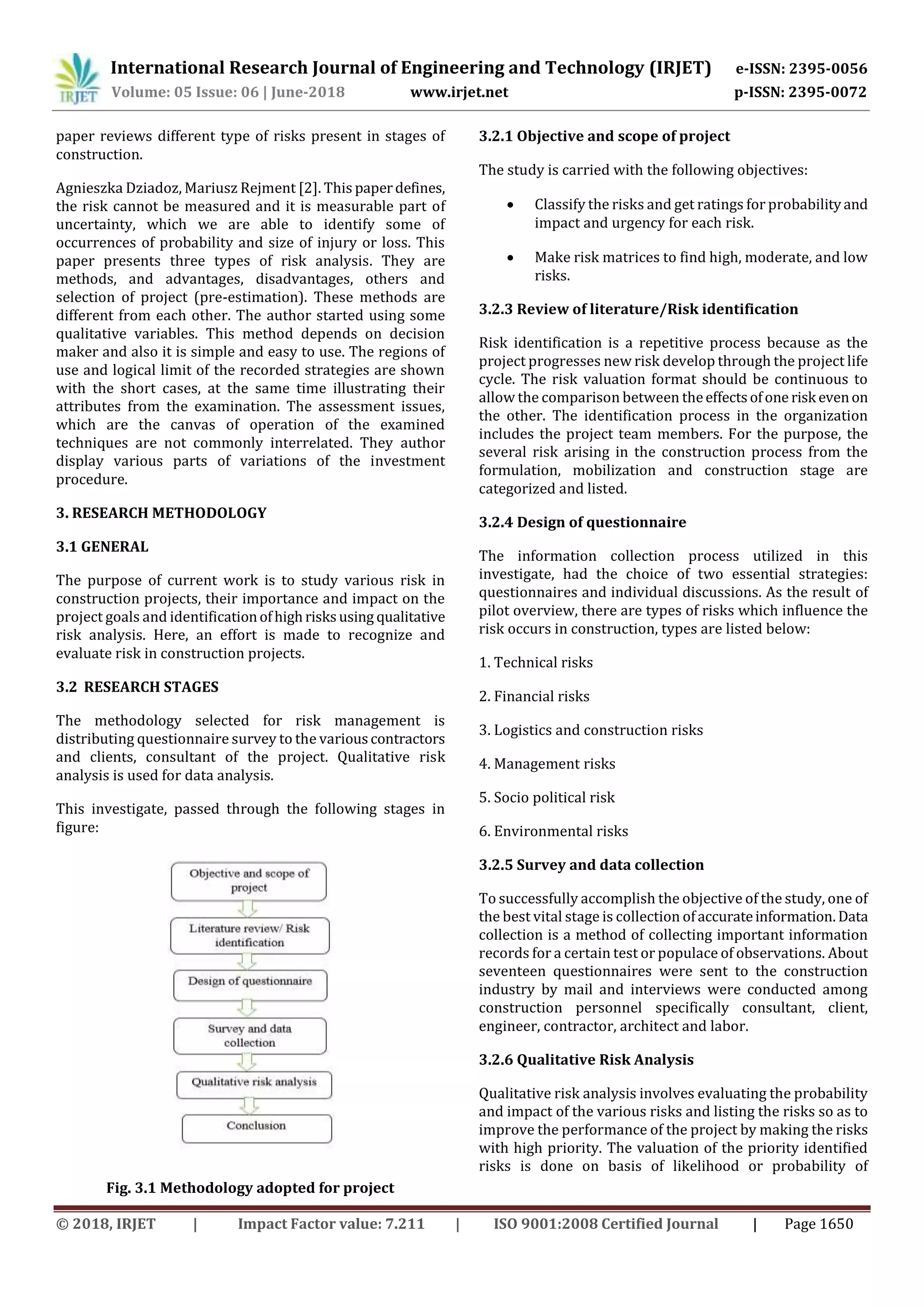 IRJET-Qualitative Risk Analysis for Construction Projects | PDF