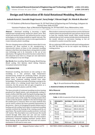 IRJET- Design and Fabrication of Bi-Axial Rotational Moulding Machine | PDF