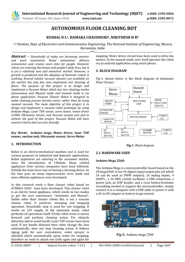 IRJET- Autonomous Floor Cleaning BOT | PDF