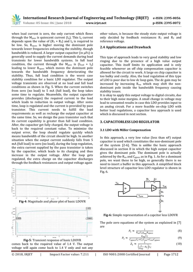 IRJET-Design of Capacitor Less LDO Regulator by using Cascode Compensation Technique | PDF