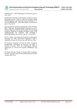 IRJET-Design of Capacitor Less LDO Regulator by using Cascode ...