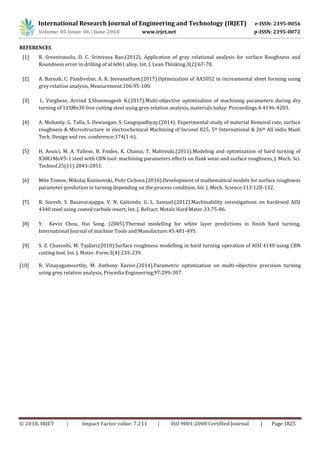 IRJET-Multi-Objective Optimization of Machining Parameters for Dry CNC Turning of 16mncr5 Steel ...