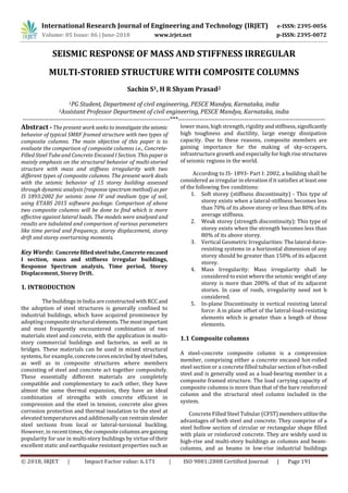 IRJET- Seismic Response of Mass and Stiffness Irregular Multi-Storied Structure with Composite ...