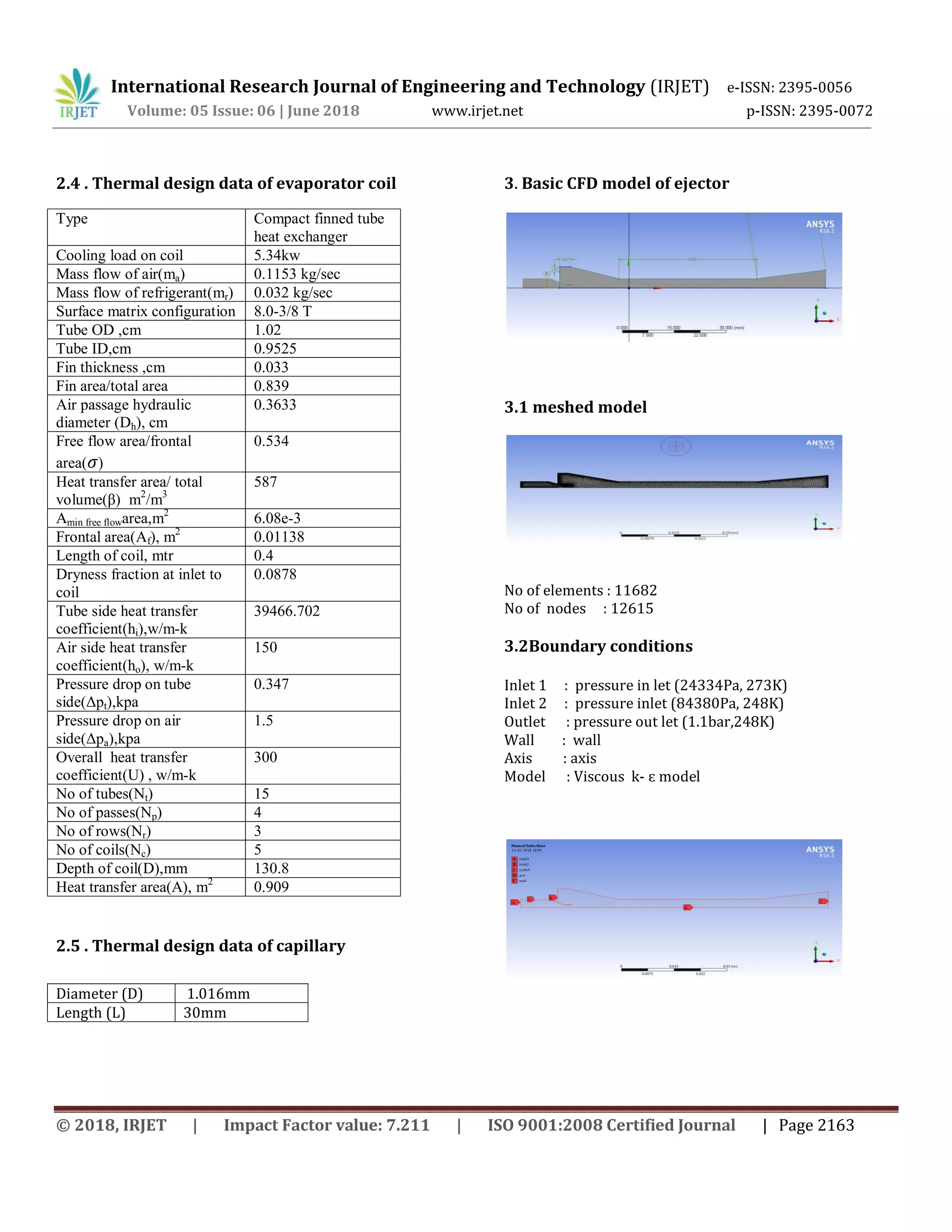IRJET- Design and Analysis of Ejector Refrigeration System using R-134a ...