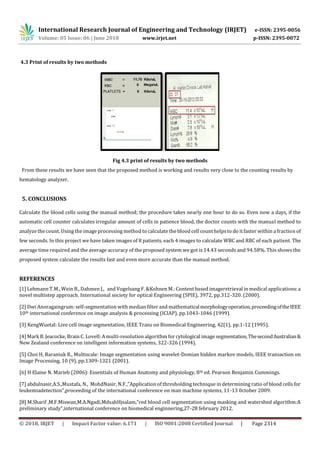 IRJET-Automatic RBC And WBC Counting using Watershed Segmentation Algorithm | PDF