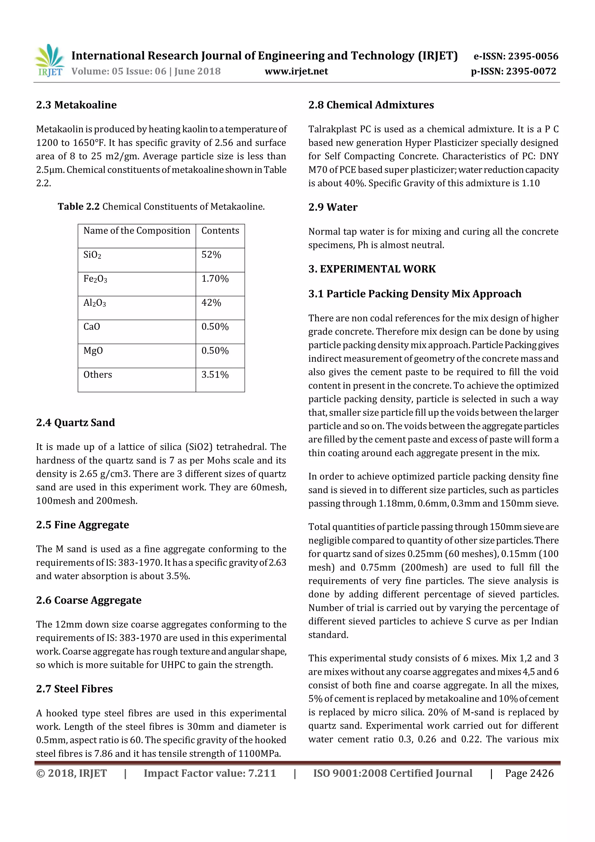 IRJET-Study of Static and Dynamic Modulus of Elasticity of UHPC with and without Coarse ...