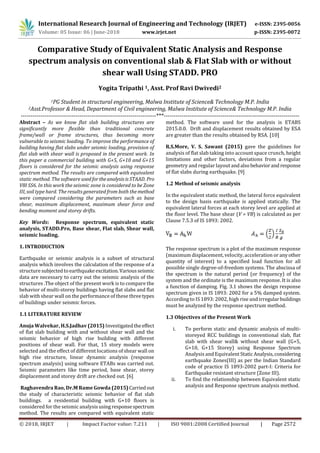 IRJET-Comparative Study of Equivalent Static Analysis and Response Spectrum Analysis on ...