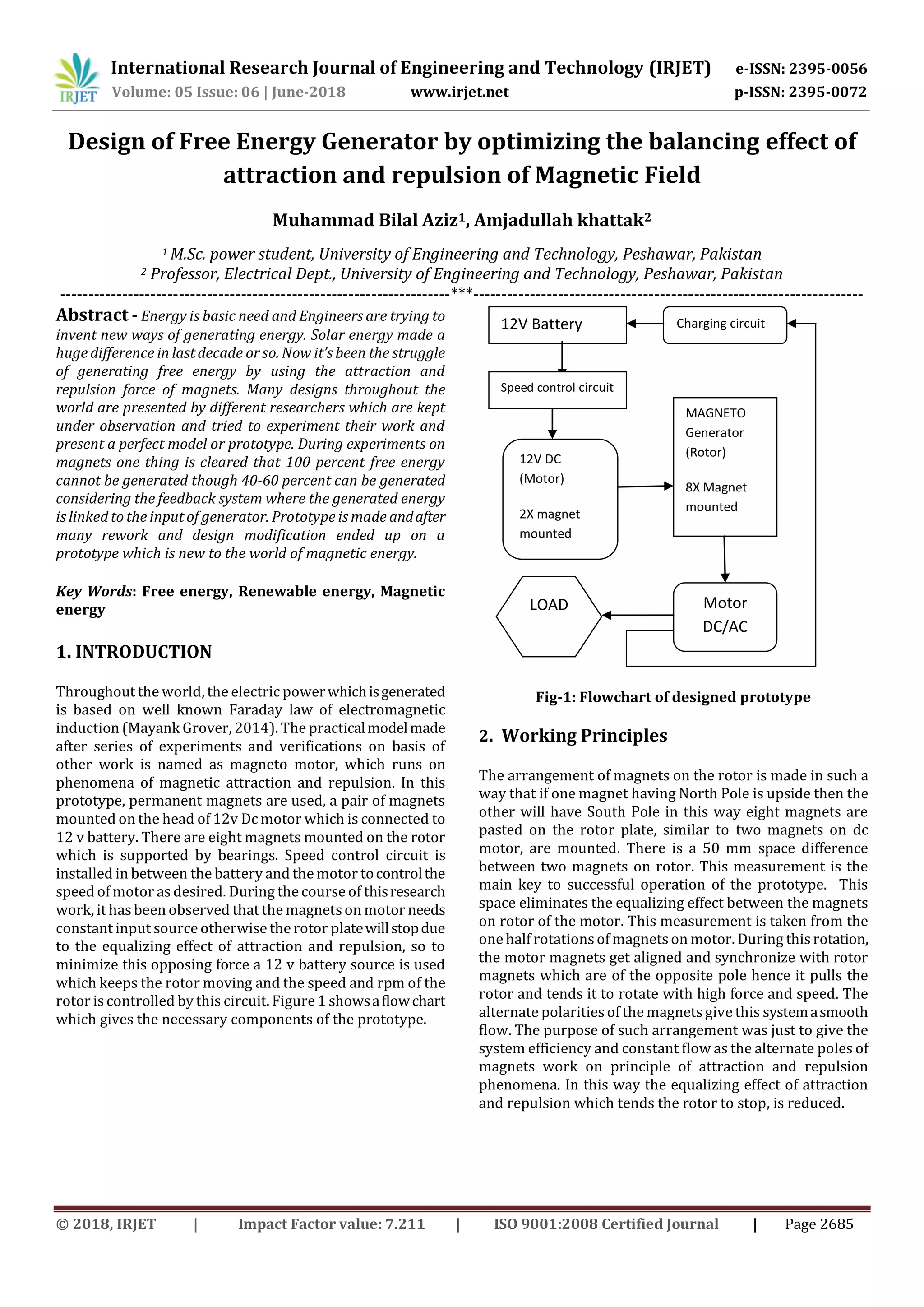 IRJET-Design of Free Energy Generator by Optimizing the Balancing ...
