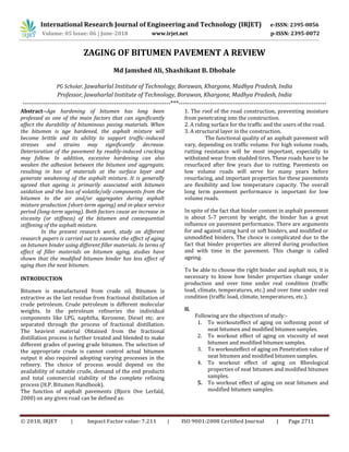 IRJET-Aging of Bitumen Pavement a Review | PDF