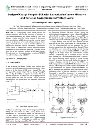 IRJET-Design of Charge Pump for PLL with Reduction In Current Mismatch and Variation Having ...