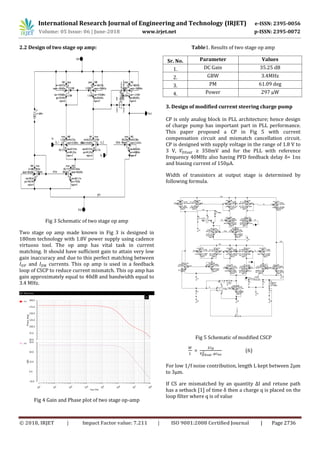 IRJET-Design of Charge Pump for PLL with Reduction In Current Mismatch ...