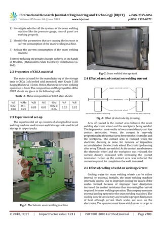 IRJET-A Study of Different Parameters of the Seam Welding Process for ...