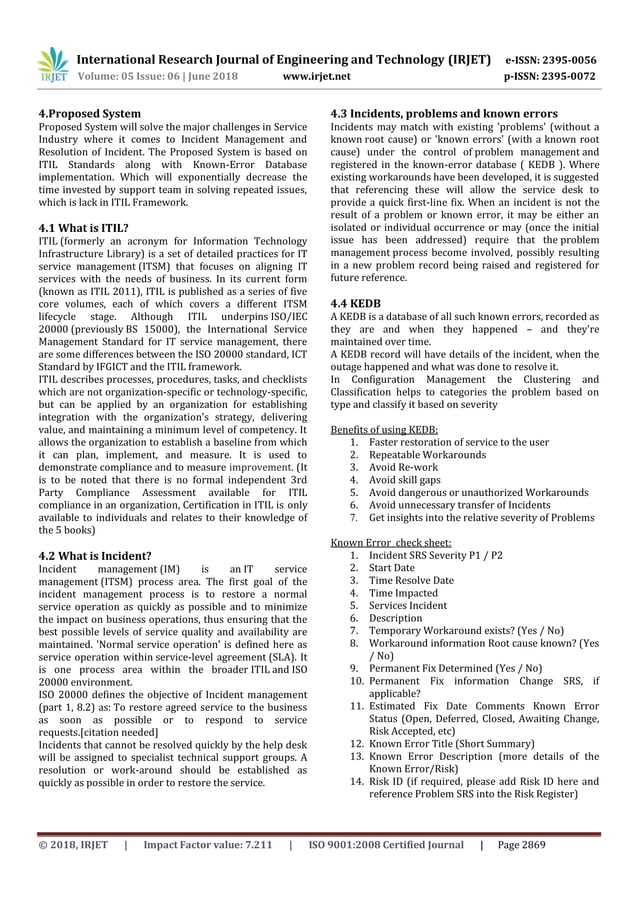IRJET- Automated Problem Resolution using KEDB | PDF