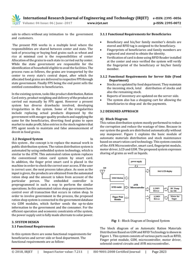IRJET-Design and Implementation of Ration Distribution System to Stop the Corruption using AVR | PDF