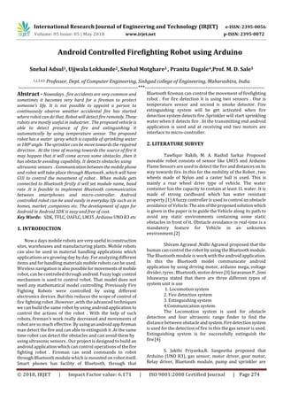 IRJET-Android Controlled Firefighting Robot using Arduino | PDF