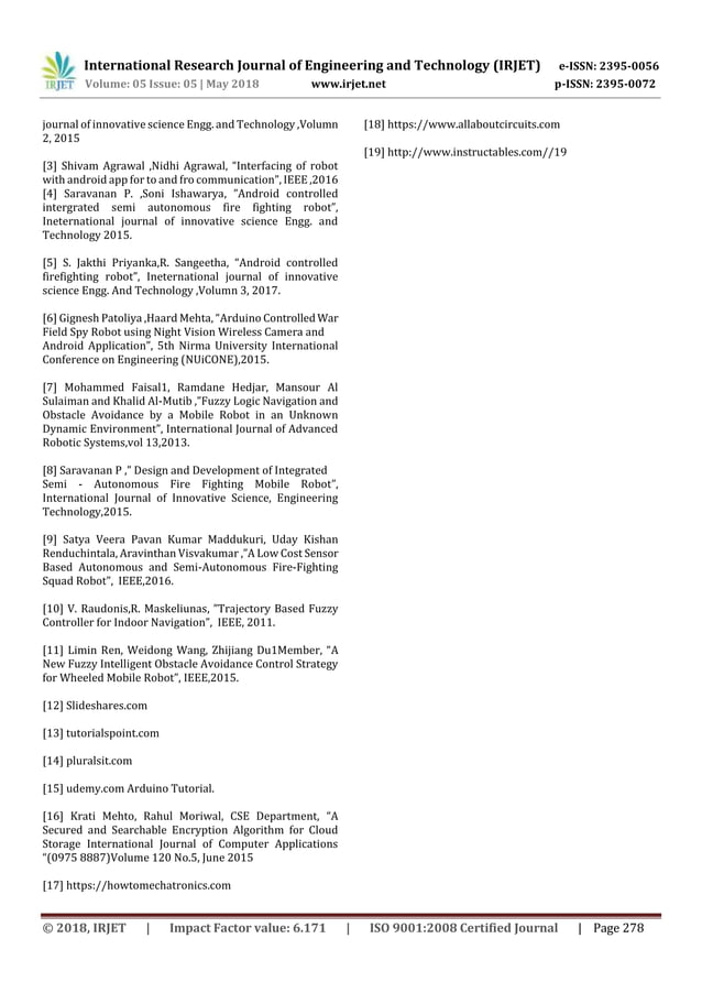 IRJET-Android Controlled Firefighting Robot using Arduino | PDF