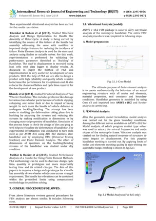 IRJET-Design Analysis & Optimization of two Wheeler Handlebar | PDF