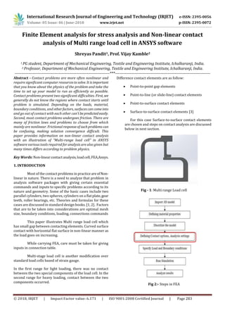 Non linear Contact analysis in Ansys analysis software | PDF