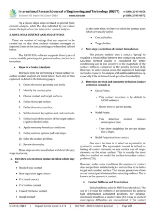 Non linear Contact analysis in Ansys analysis software | PDF
