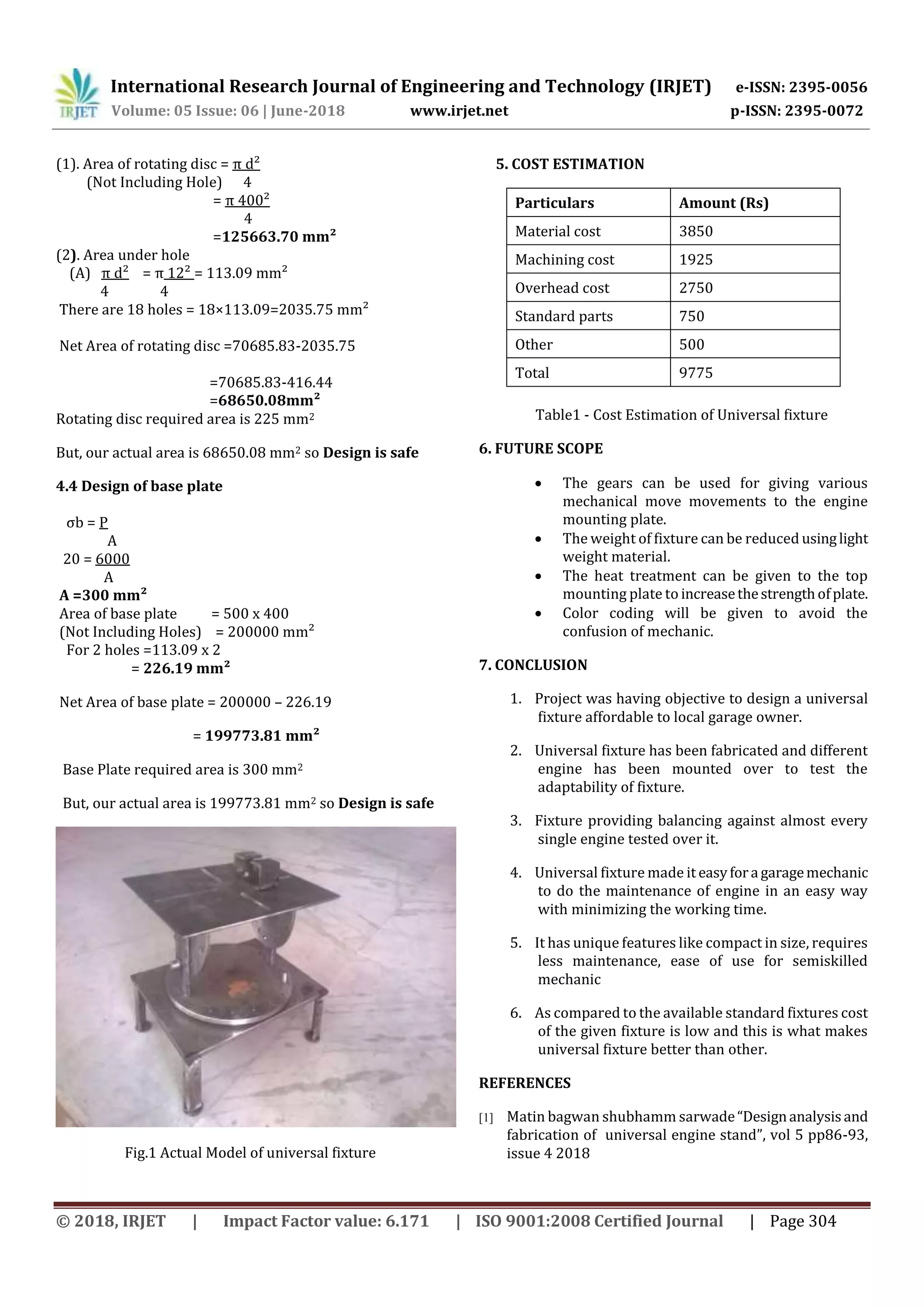 IRJET- Design and Fabrication of Universal Fixture for Engine of Bikes ...