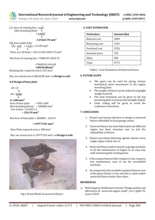 IRJET- Design and Fabrication of Universal Fixture for Engine of Bikes ...
