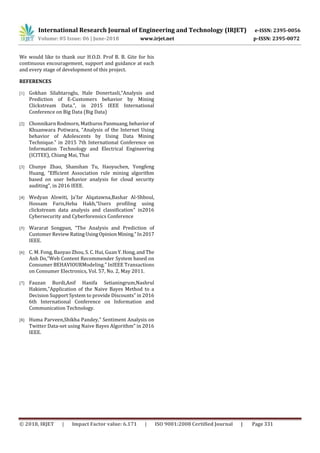 IRJET-User Profile based Behavior Identificaton using Data Mining Technique | PDF