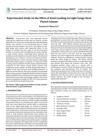 IRJET- Experimental Study on the Effect of Axial Loading on Light Gauge Steel Fluted Column | PDF