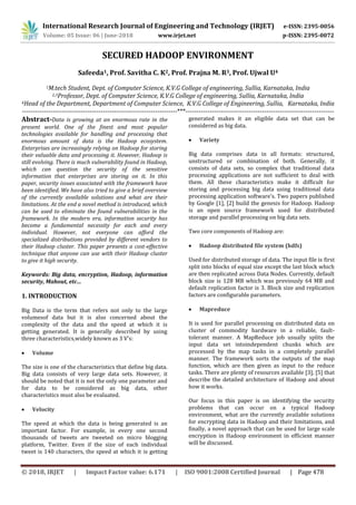IRJET- Secured Hadoop Environment | PDF