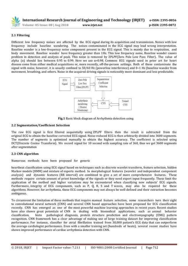 IRJET- Arrhythmia Detection using One Dimensional Convolutional Neural Network | PDF