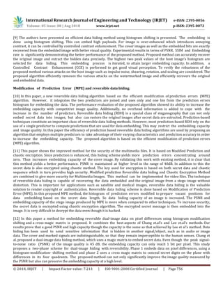 IRJET- Reversible Data Hiding using Histogram Shifting Method: A Critical Review | PDF