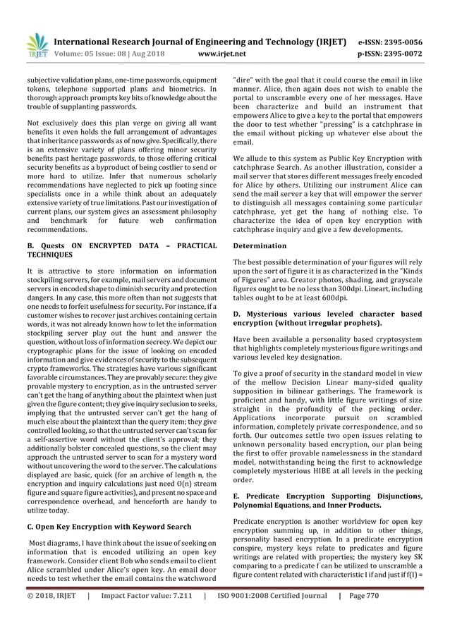 IRJET- Exchanging Secure Data in Cloud with Confidentiality and Privacy Goals | PDF
