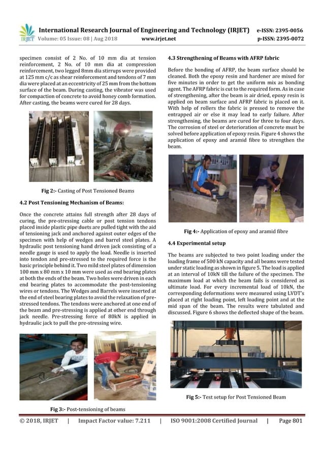 IRJET- A Study on Post Tensioned Beams Strengthened with AFRP Fabric | PDF