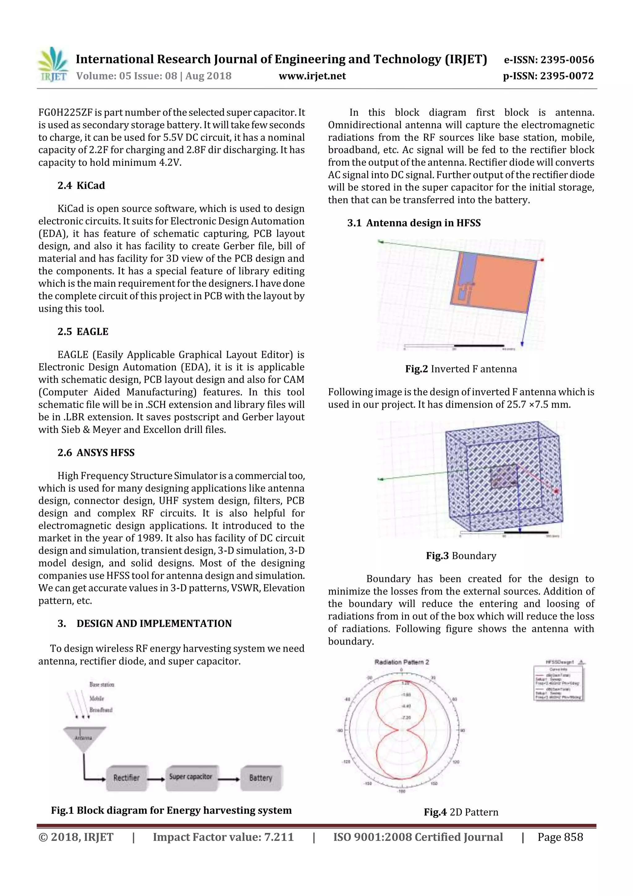 IRJET- Wireless RF Energy Harvesting using Inverted F Antenna | PDF