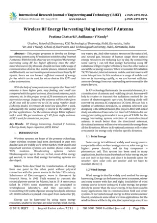 IRJET- Wireless RF Energy Harvesting using Inverted F Antenna | PDF