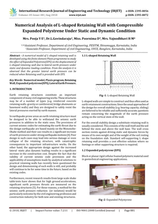 IRJET- Numerical Analysis of L-Shaped Retaining Wall with Compressible Expanded Polystrene Under ...