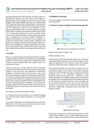 IRJET- Numerical Analysis of L-Shaped Retaining Wall with Compressible Expanded Polystrene Under ...