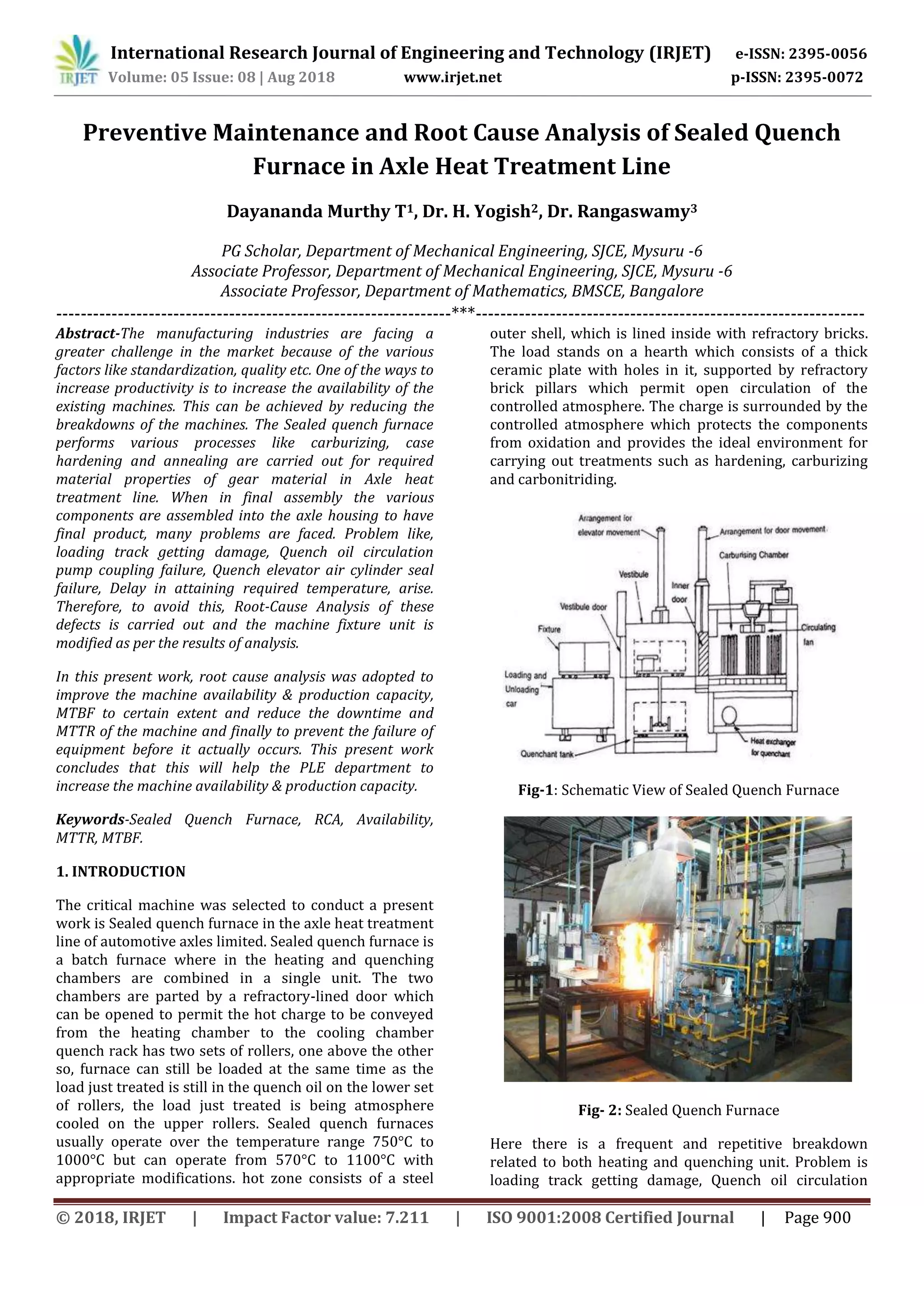 IRJET- Preventive Maintenance and Root Cause Analysis of Sealed Quench ...