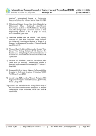 IRJET- Seismic Evaluation of Symmetric and Asymmetric Buildings by Pushover and Time History ...