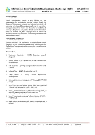 IRJET- Visitor Management System using Laravel PHP | PDF