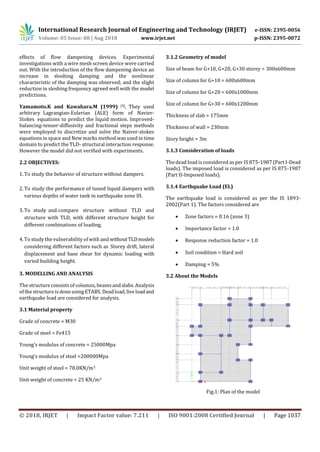 IRJET- Analysis of Multi-Storey Buildings using Water Tank as a Liquid Damper using E-Tabs | PDF