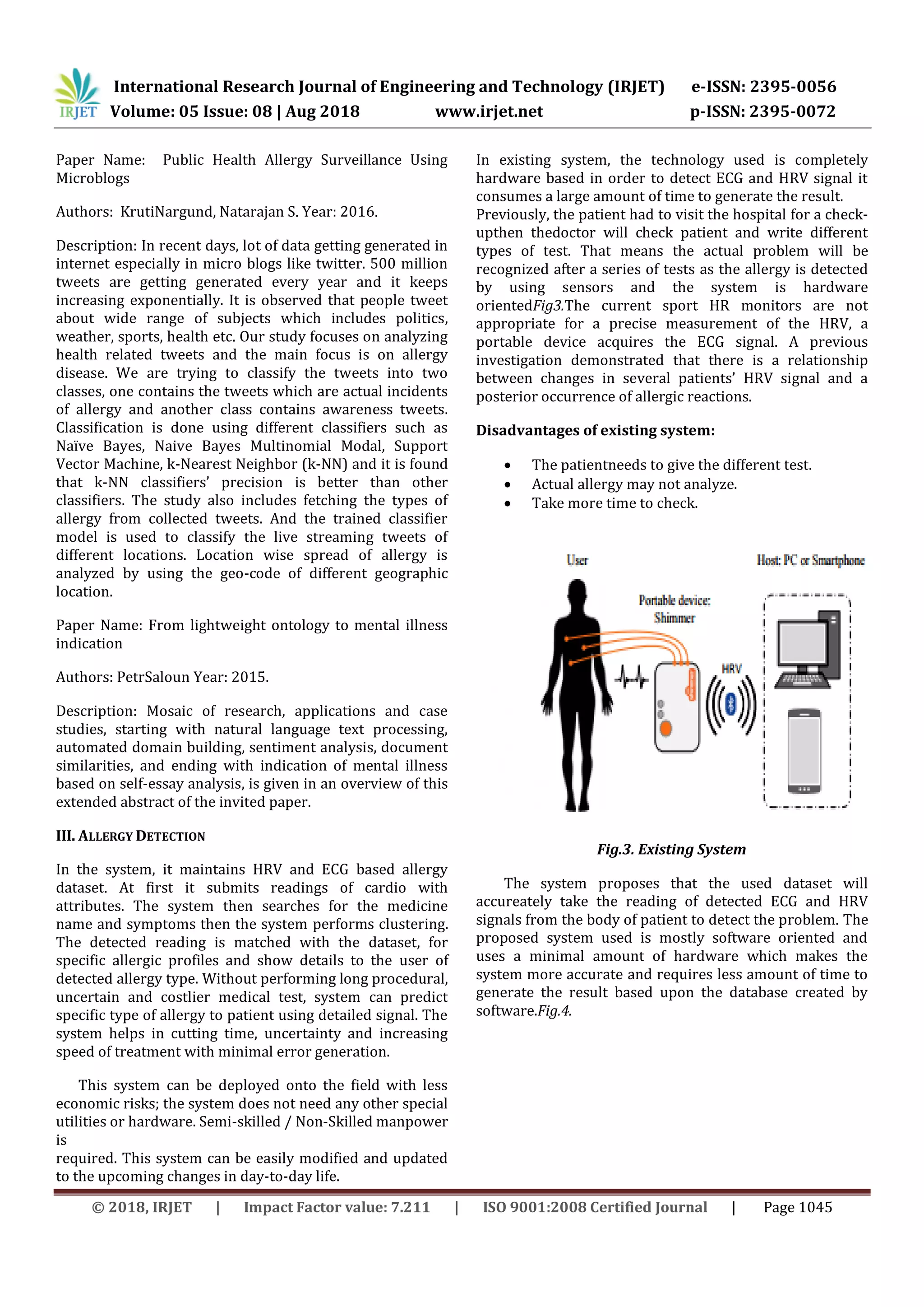 IRJET- Allergy Symptom Prediction and Detection using android Web ...