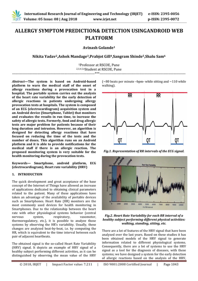 IRJET- Allergy Symptom Prediction and Detection using android Web ...