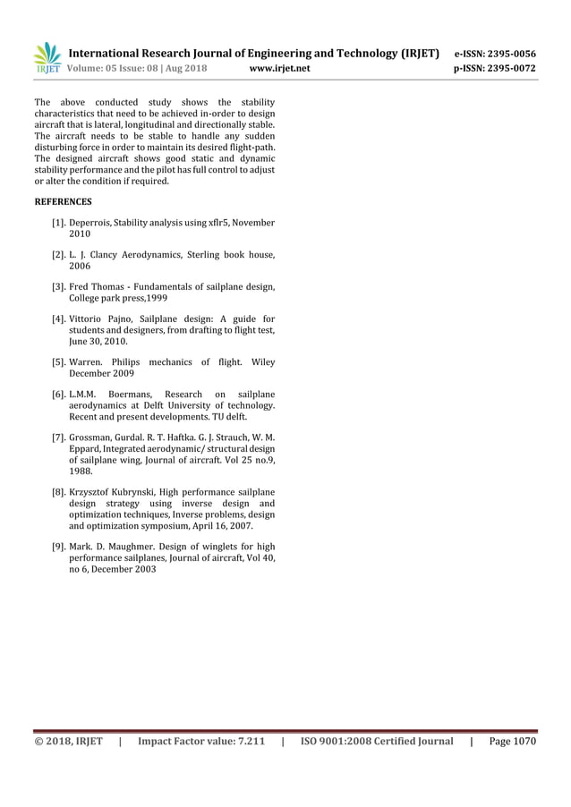IRJET- Design and Optimization of Sailplane for Static and Dynamic Stability | PDF