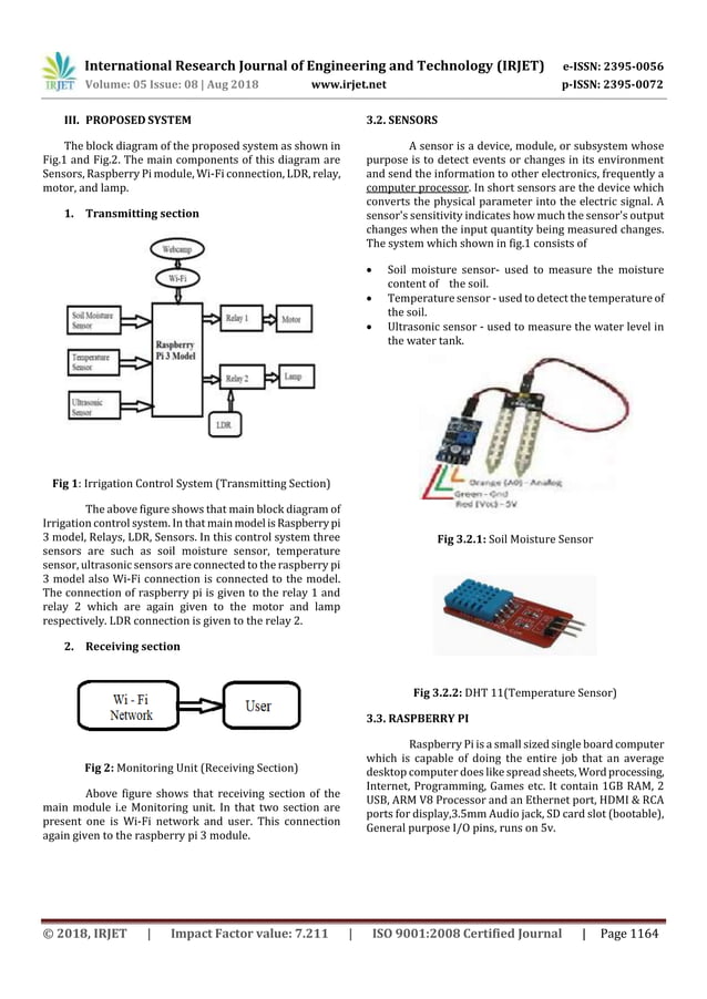 IRJET- Smart Irrigation System using IoT and Raspberry PI | PDF | Agriculture | Industries