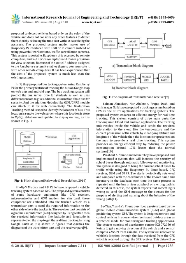 IRJET- Vehicle Detection and Tracking System IoT based: A Review | PDF