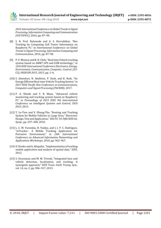 IRJET- Vehicle Detection and Tracking System IoT based: A Review | PDF