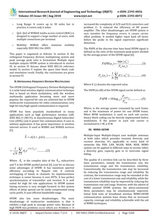 IRJET- Survey Paper on Performance Evaluation of 5G WiMAX (IEEE 802.16) System using Space Time ...